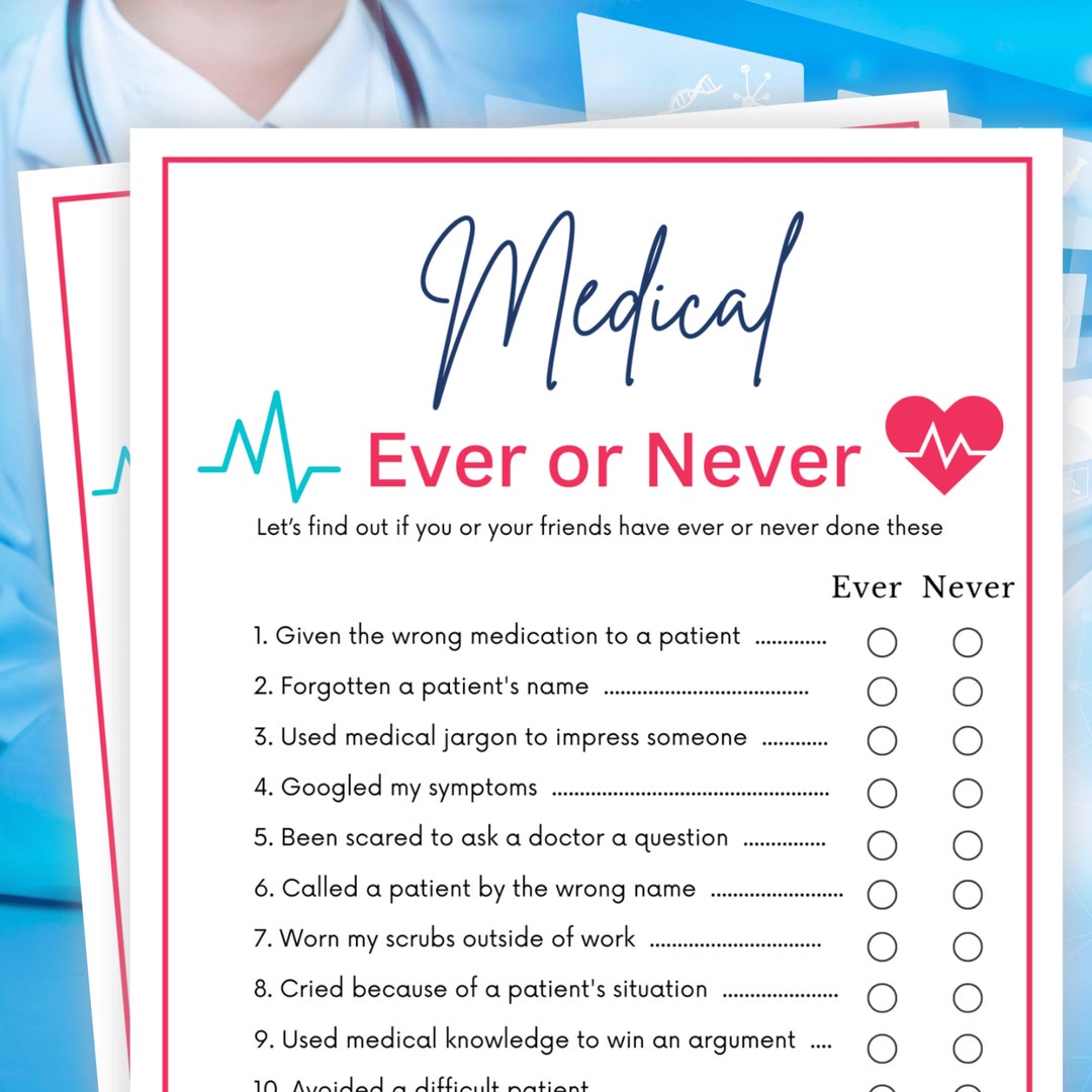 Medical Games, Ever or Never, Medical Party Games, Party Games for ...