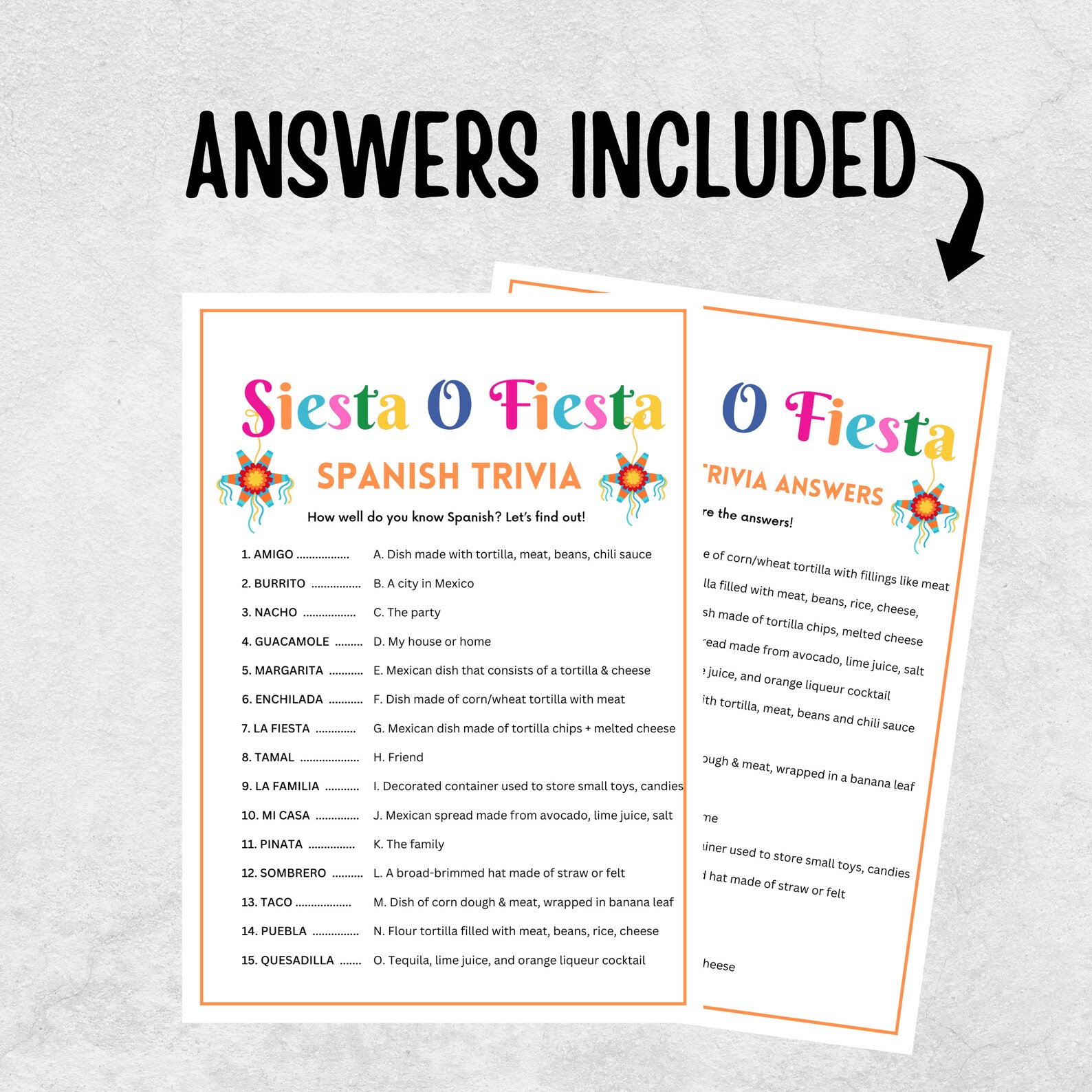 Fiesta Games, Spanish Trivia, Fiesta Party Games, Mexican Party Games ...