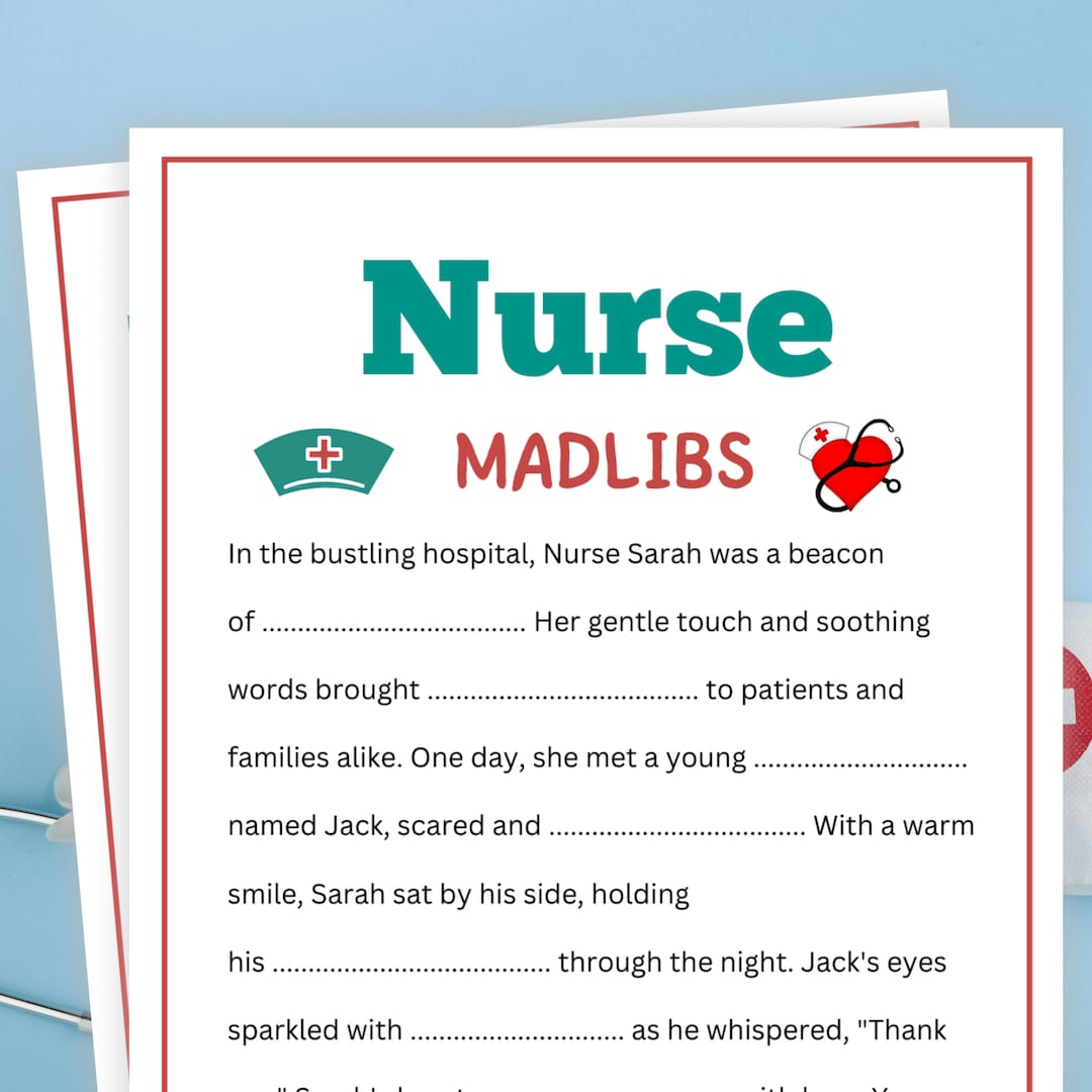 Nurse Games, Madlibs Story Game, Nurse Party Games, Nurse Graduation ...