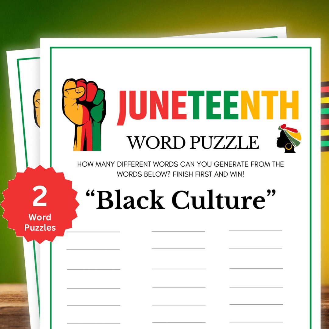 Juneteenth Games, Word Puzzle, Juneteenth Party Games, Black History ...