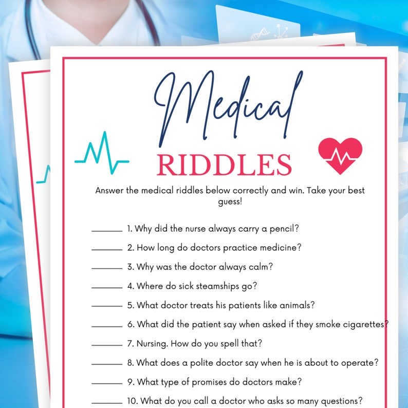 Medical Games, Medical Riddles, Medical Party Games for Doctors, Nurse ...