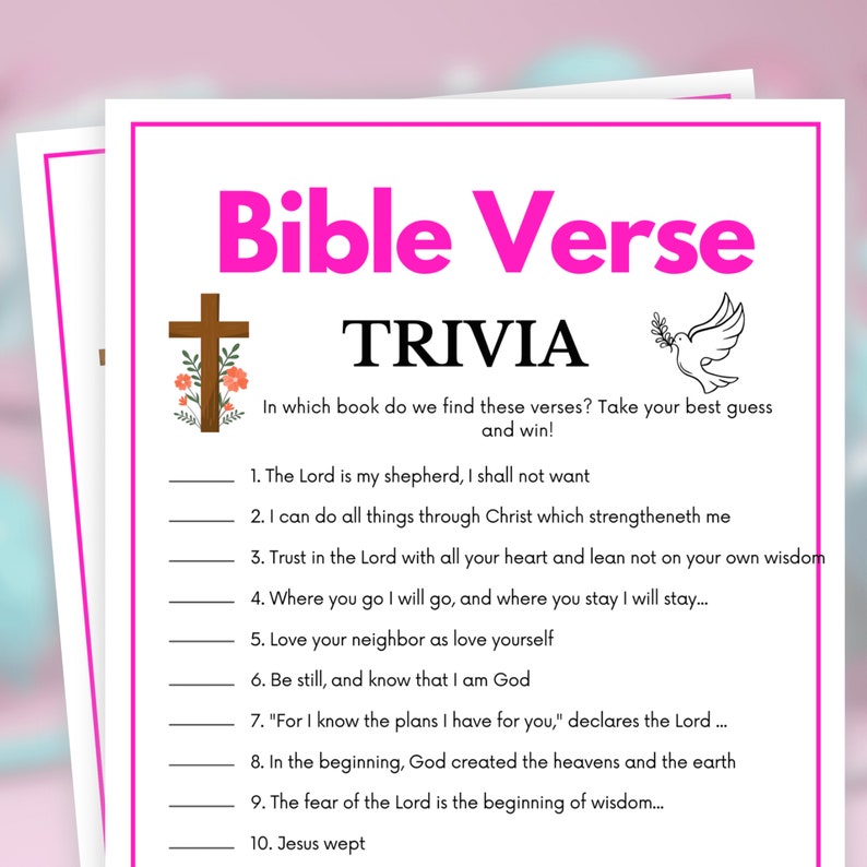 Bible Verse Trivia, Bible Games, Womens Ministry Games, Bible Study ...