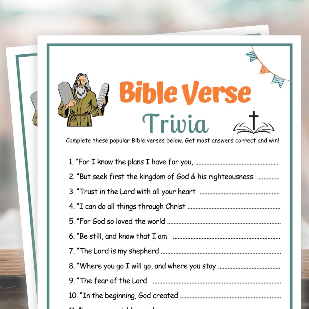 Bible Games, Bible Verse Trivia, Printable Bible Games, Bible Games for ...