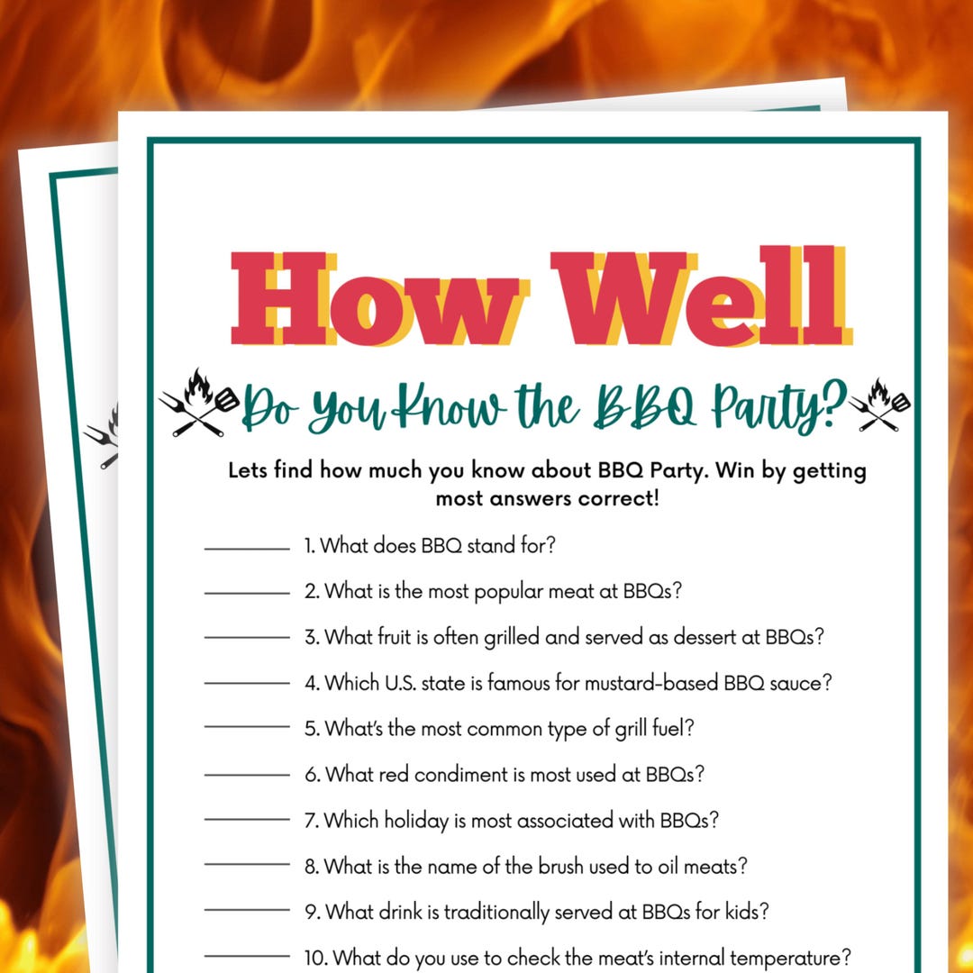 How Well Do You Know the BBQ Party?, BBQ Party Games, BBQ Games ...