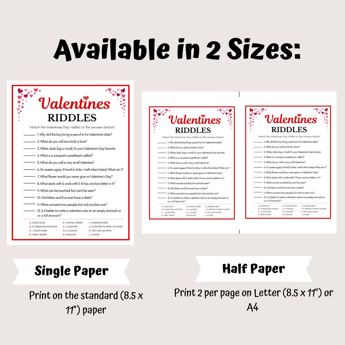 Valentines Day Riddles Game, Fun Valentines Day Games, Printable ...