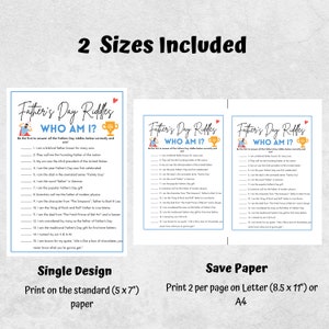 Fathers Day Games, Who Am I Riddles, Fathers Day Riddles, Fathers Day ...