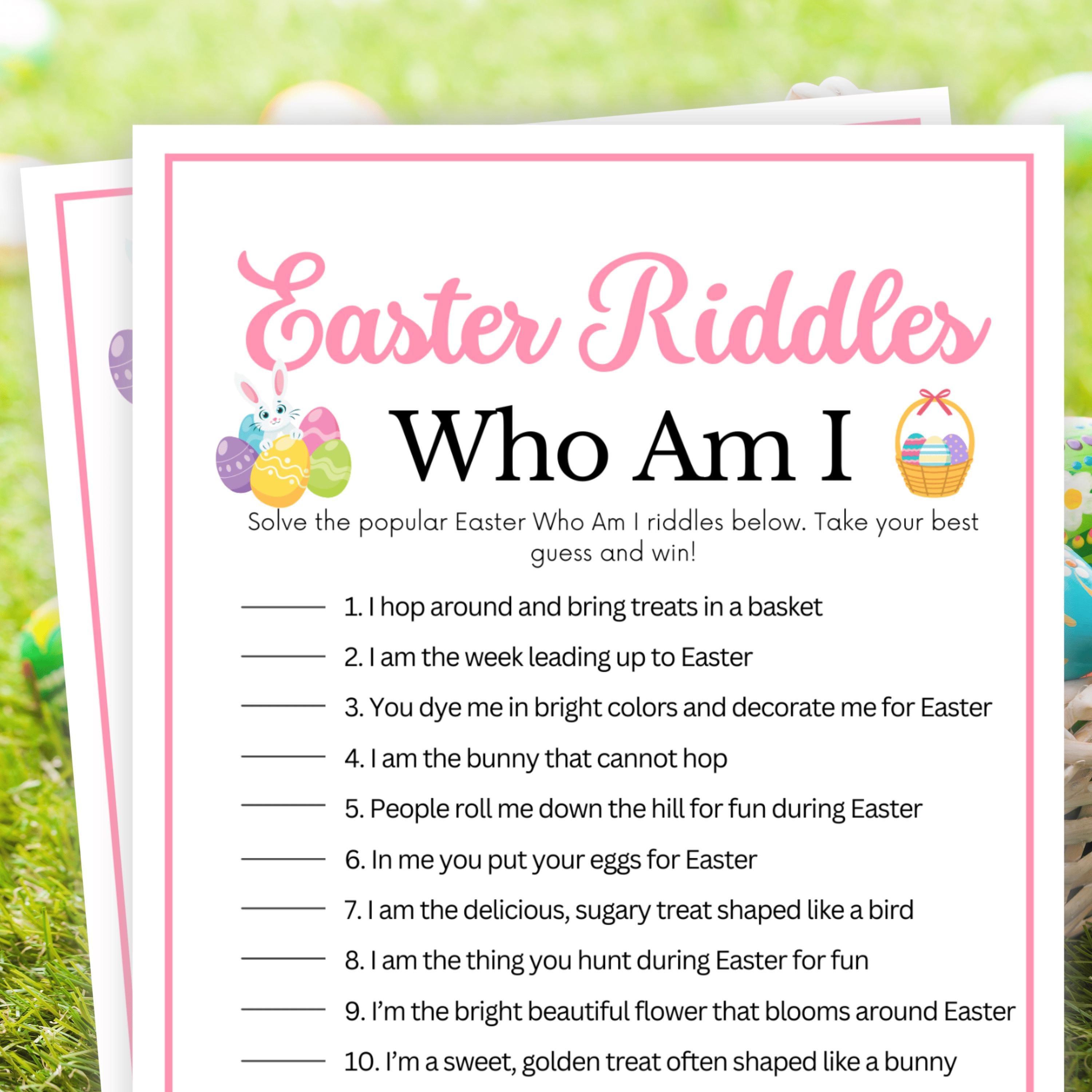 Easter Games, Who Am I Riddles, Easter Party Games, Easter Activity ...