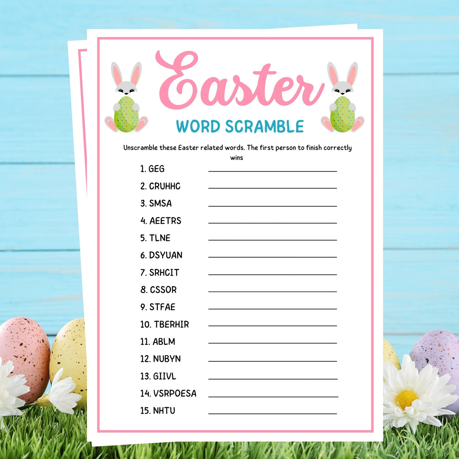 Easter Word Scramble Easter Games Printable Easter Party Games for Kids ...
