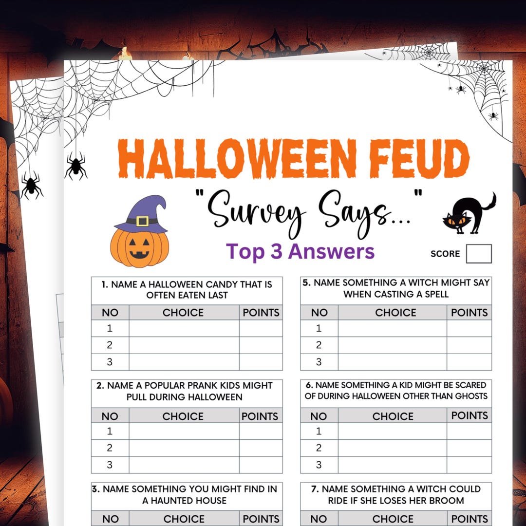 Halloween Games, Family Feud, Halloween Party Games, Halloween Activity ...