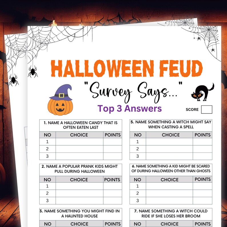 Halloween Games, Halloween Feud, Halloween Party Games, Halloween ...