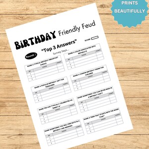 Birthday Feud, Birthday Friendly Feud, Birthday Family Feud, Birthday ...