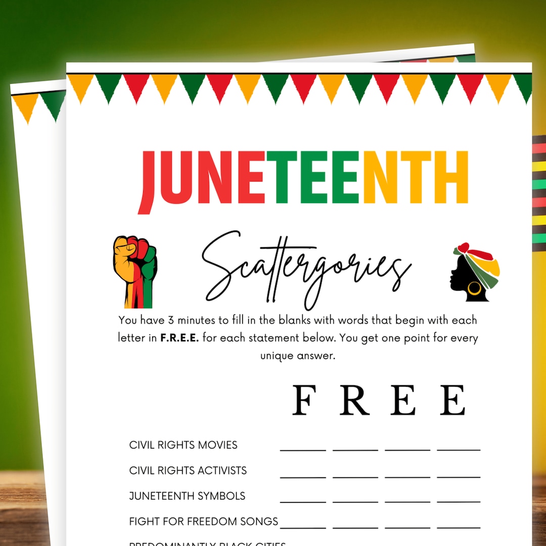 Juneteenth Games, Juneteenth Scattergories, Black History Games ...