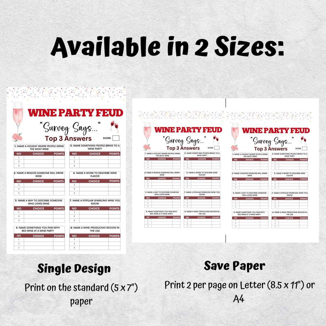 Wine Feud, Wine Party Games, Wine Games, Friendly Feud for Wine Tasting ...