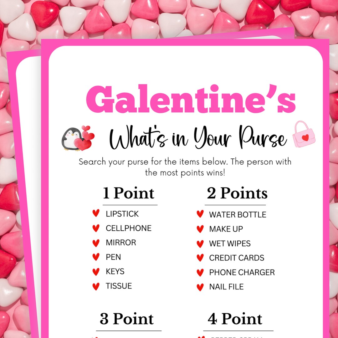 Galentines Games, What's in Your Purse, Galentine's Day Games ...