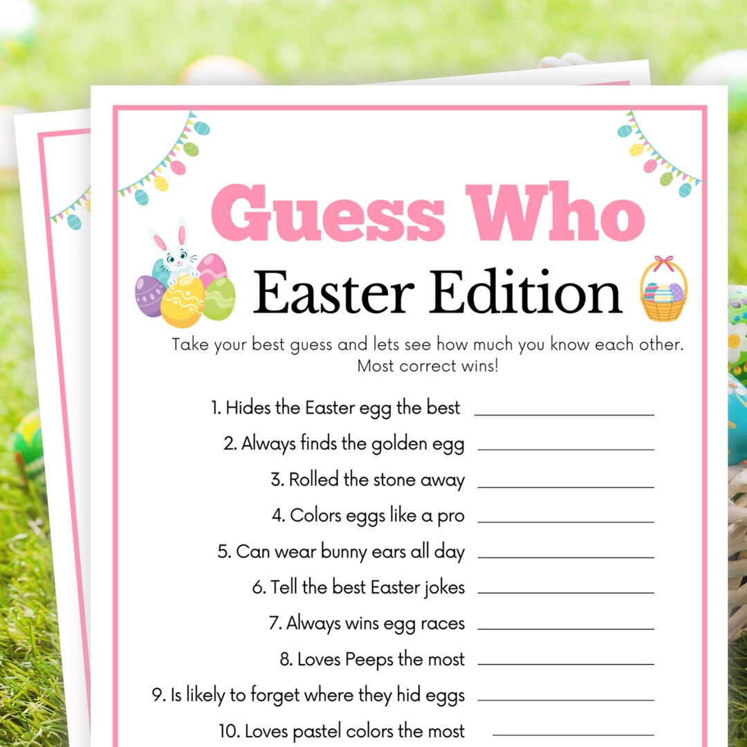 Easter Games, Easter Guess Who, Easter Party Games, Easter Games for ...
