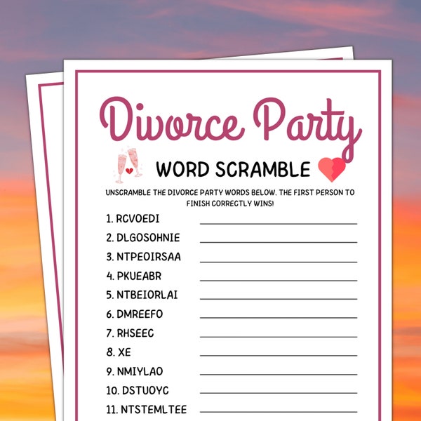 Divorce Party Games - Etsy