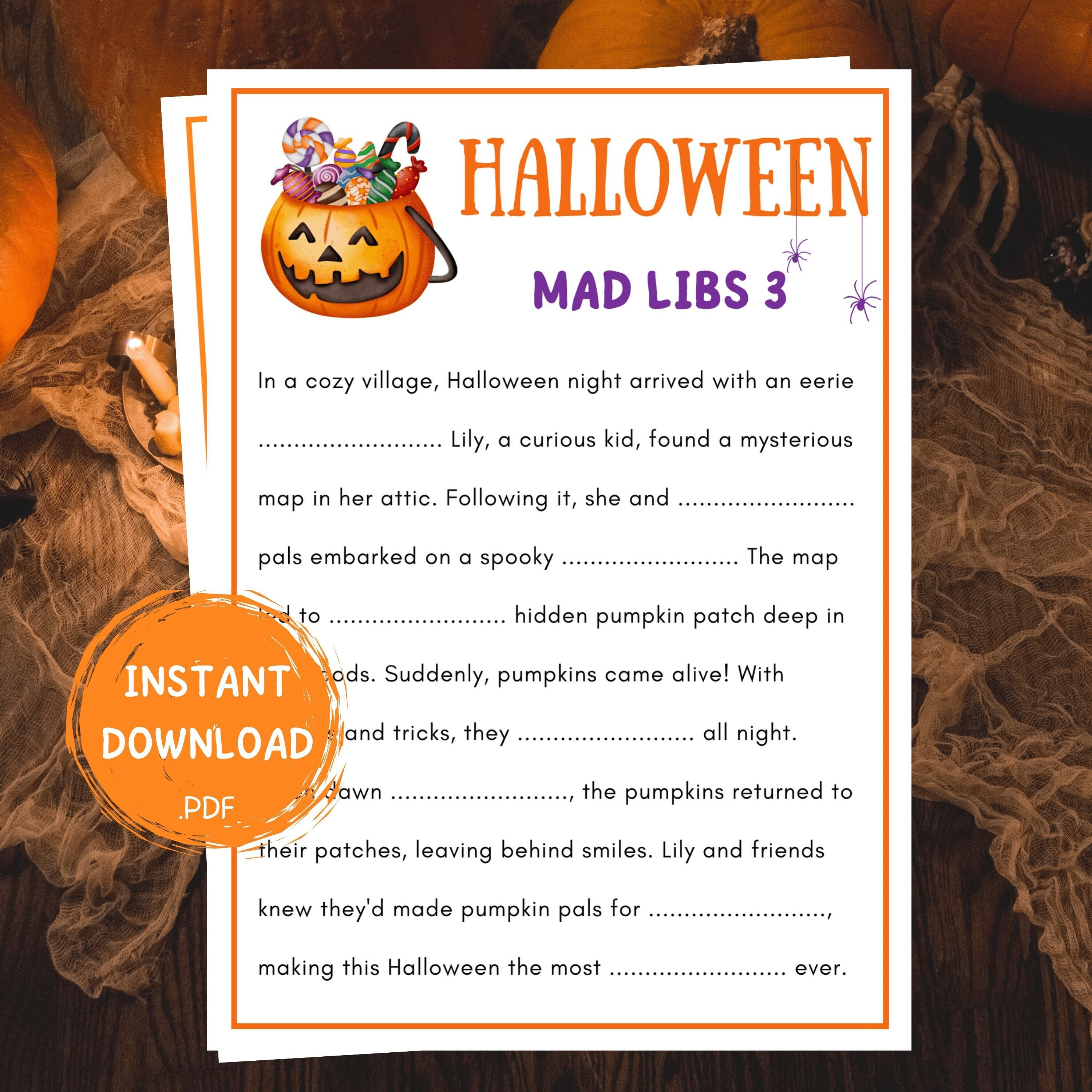 Halloween Mad Libs 3, Halloween Games, Mad Libs for Kids and Adults ...
