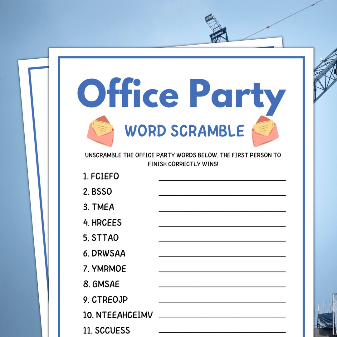Office Party Games, Office Party Word Scramble, Work Party Games, Work ...