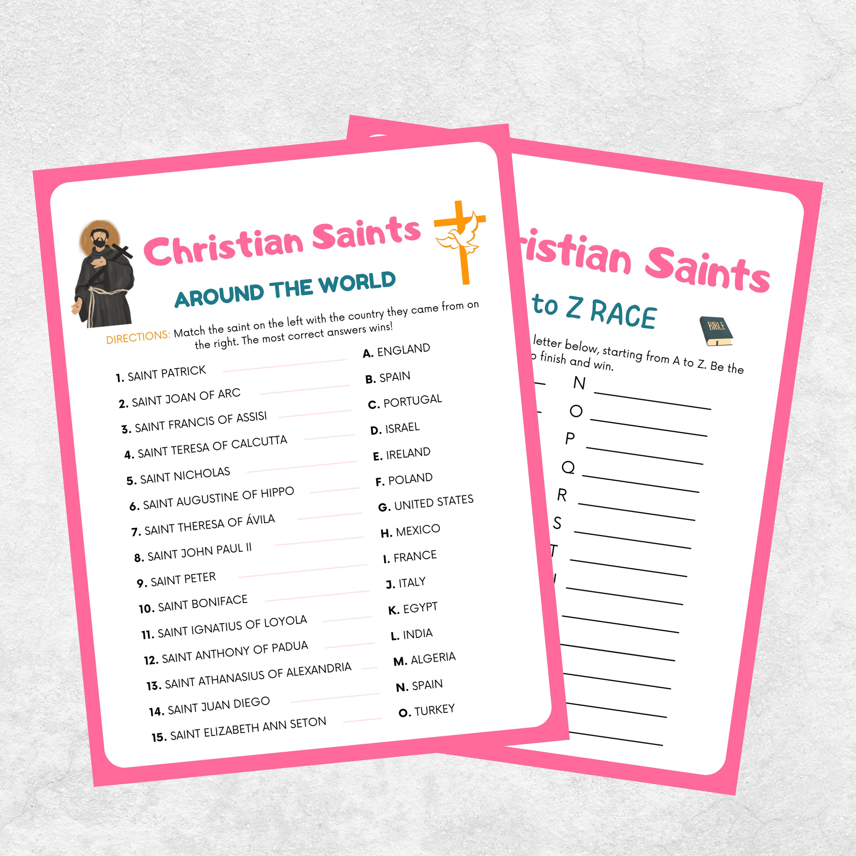 All Saints Day Games, Saints Day Games Bundle, Bible Games for Kids and ...