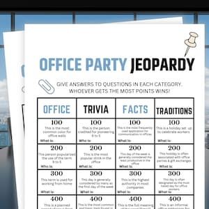 Office Party Trivia, Office Party Jeopardy, Work Party Games, Staff ...