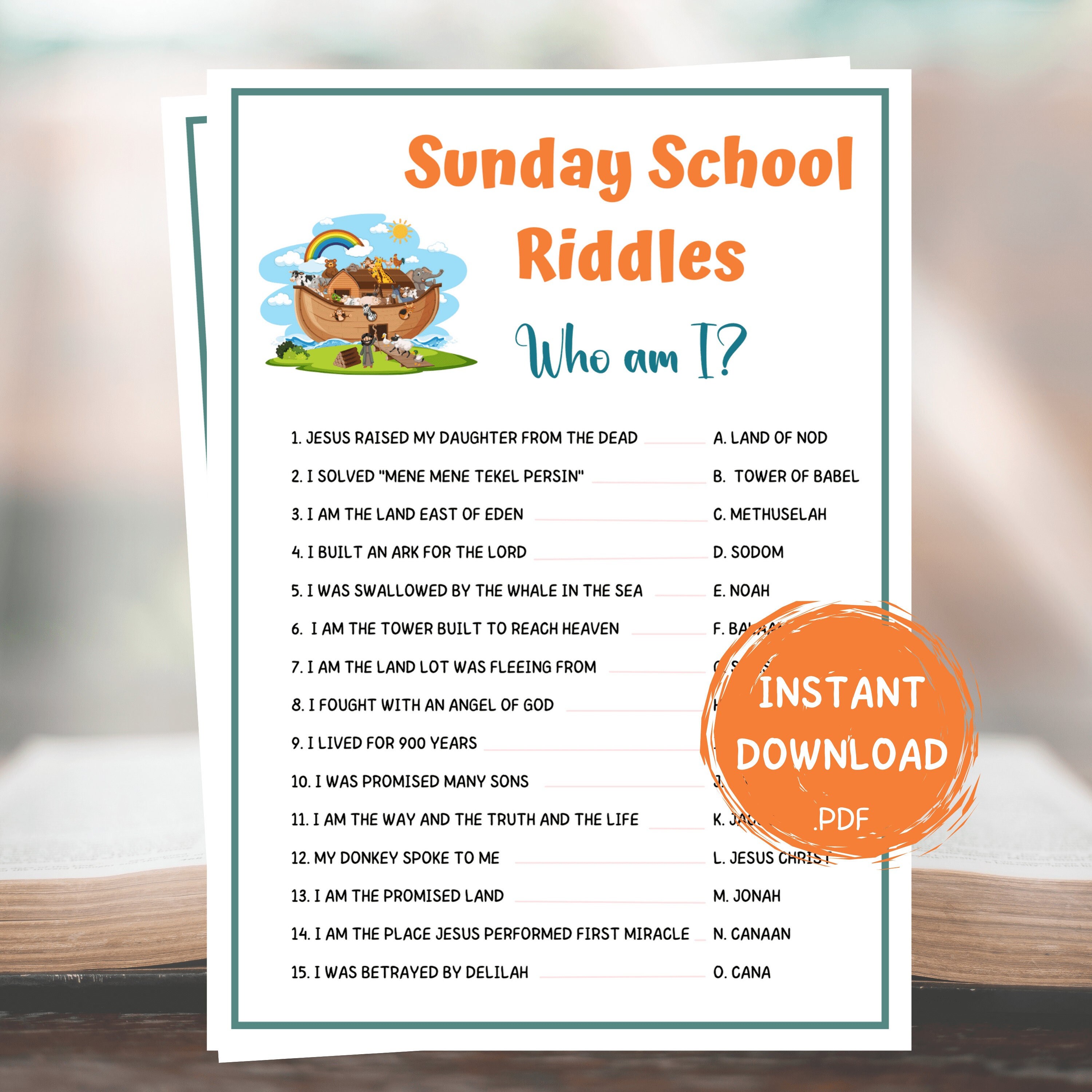 Bible Games, Sunday School Riddles, Sunday School Games, Bible Games ...