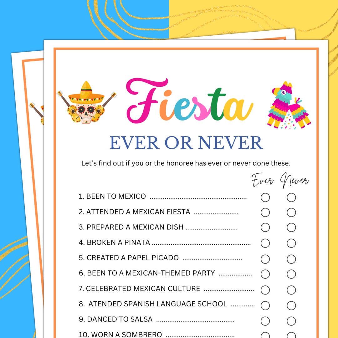 Fiesta Party Games, Ever or Never, Fiesta Games for Classroom, Kids ...