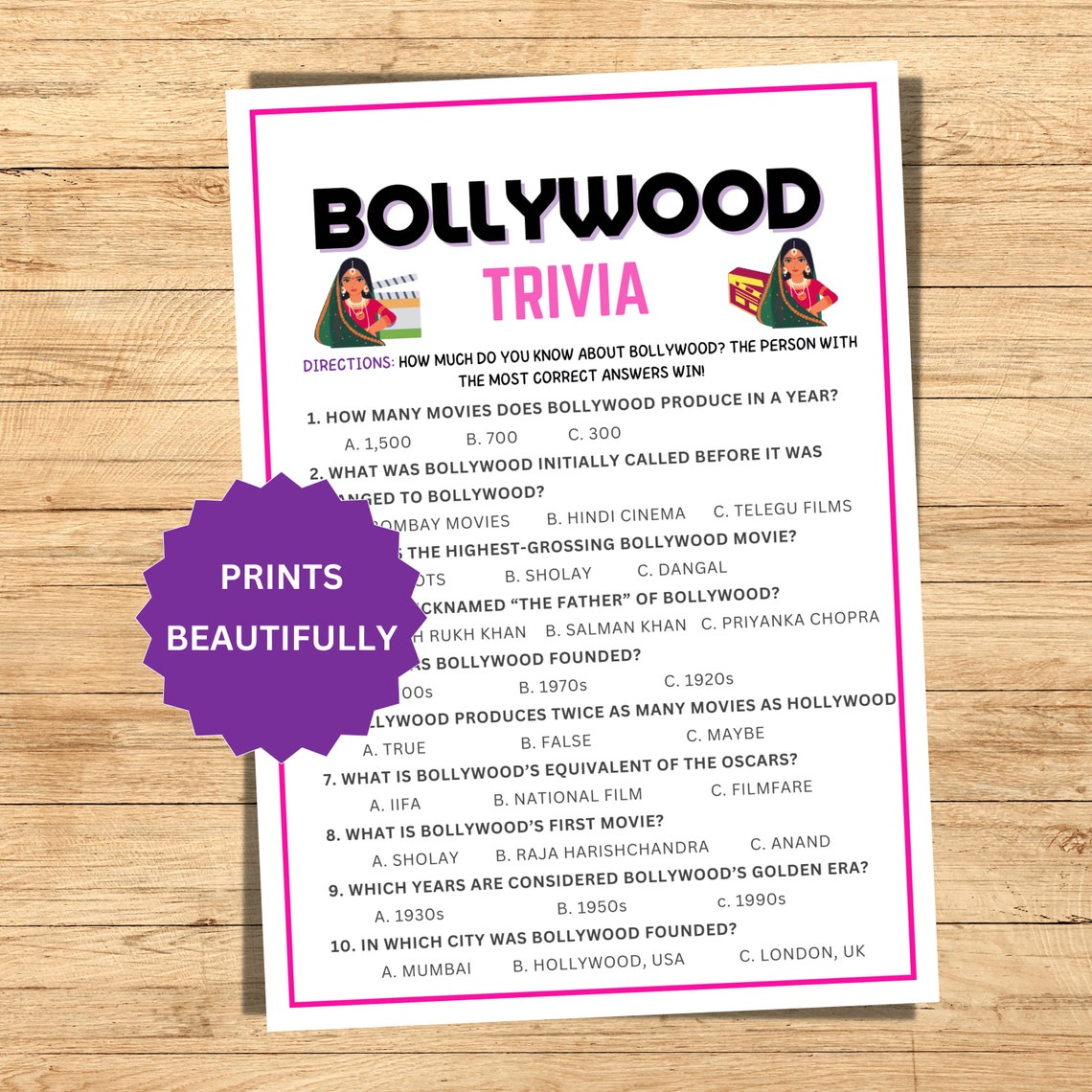 Bollywood Trivia, Bollywood Games, Bollywood Party Games, Hindi Cinema ...