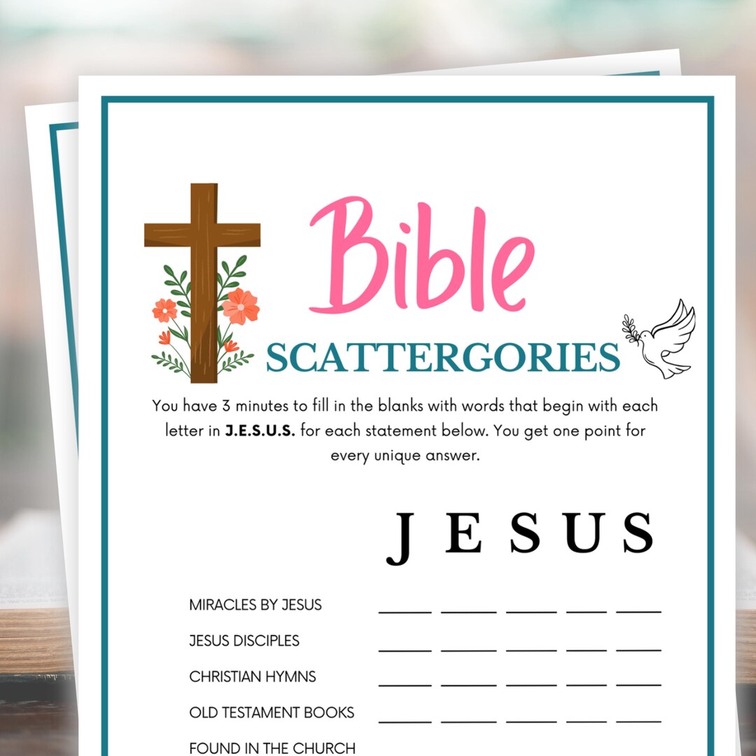 Bible Games, Scattergories, Womens Ministry Games, Adults Bible Games ...