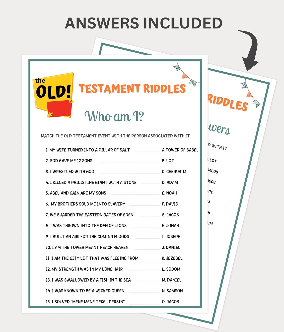 Bible Games, Old Testament Riddles, Bible Games for Kids and Adults ...