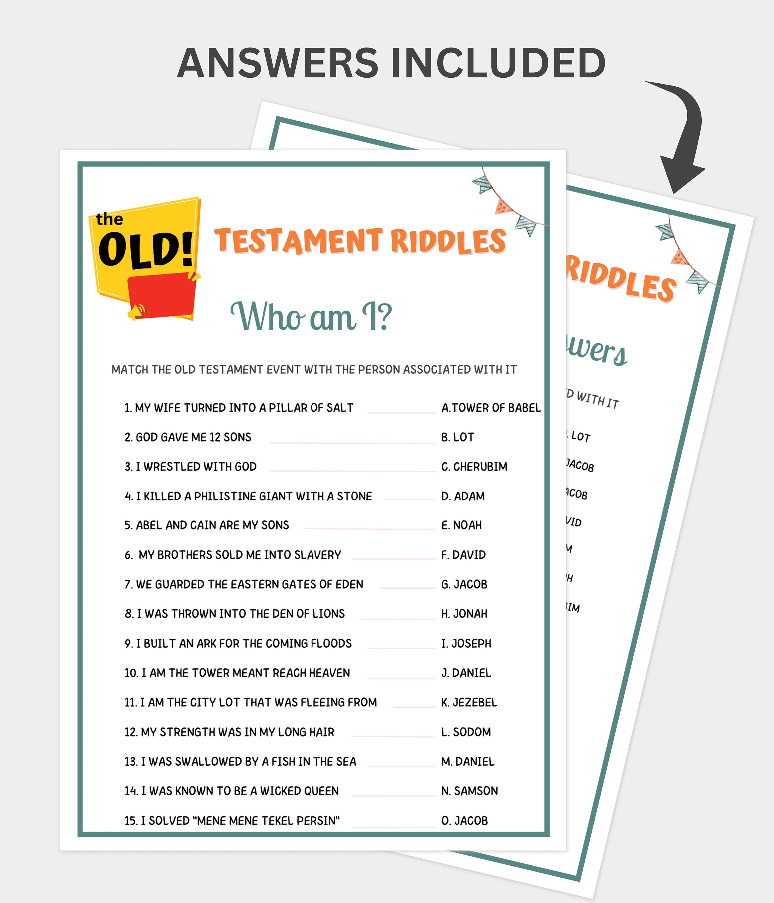 Bible Games, Old Testament Riddles, Bible Games for Kids and Adults ...