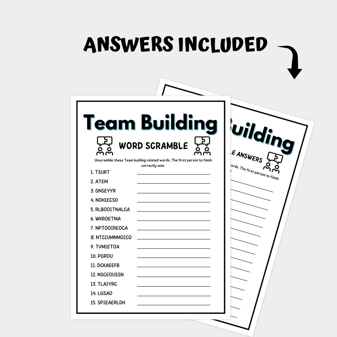 Team Building Word Scramble Team Building Games Office Party Games ...