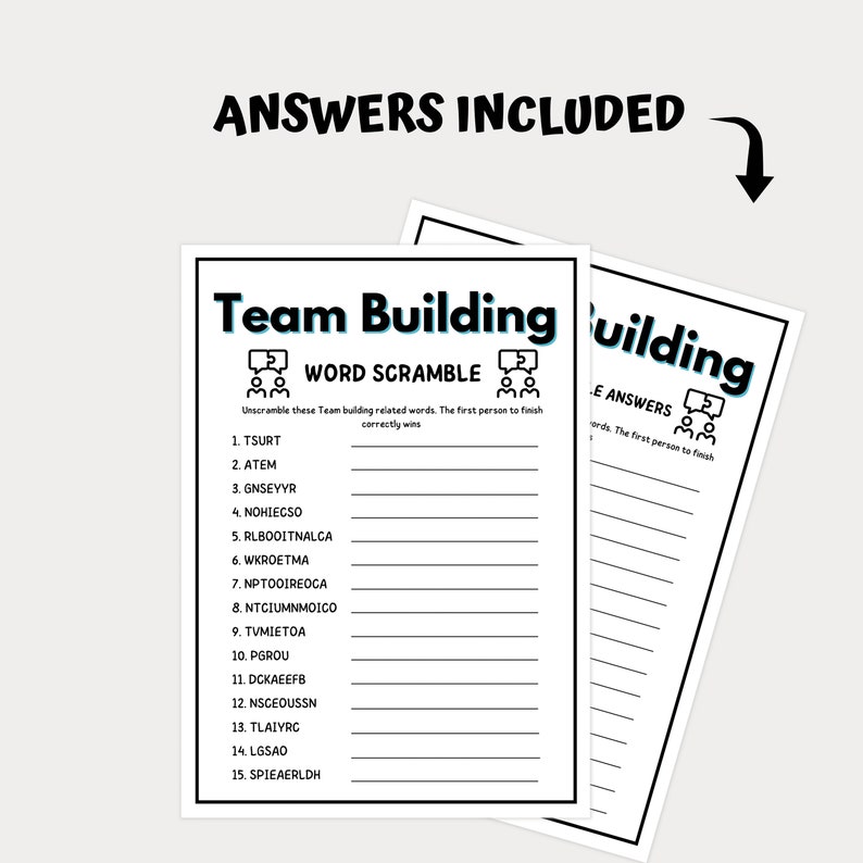 Team Building Word Scramble Team Building Games Office Party Games ...