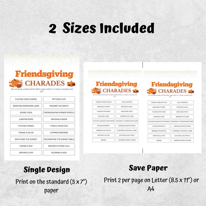 Friendsgiving Games, Charades, Friendsgiving Party Games, Thanksgiving ...