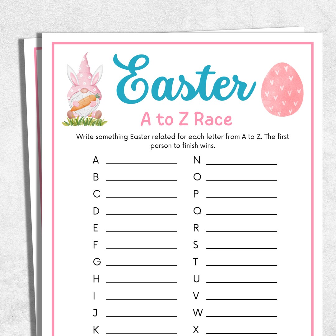 Easter Games, Easter A to Z Word Race, Printable A-Z Race, Easter ...