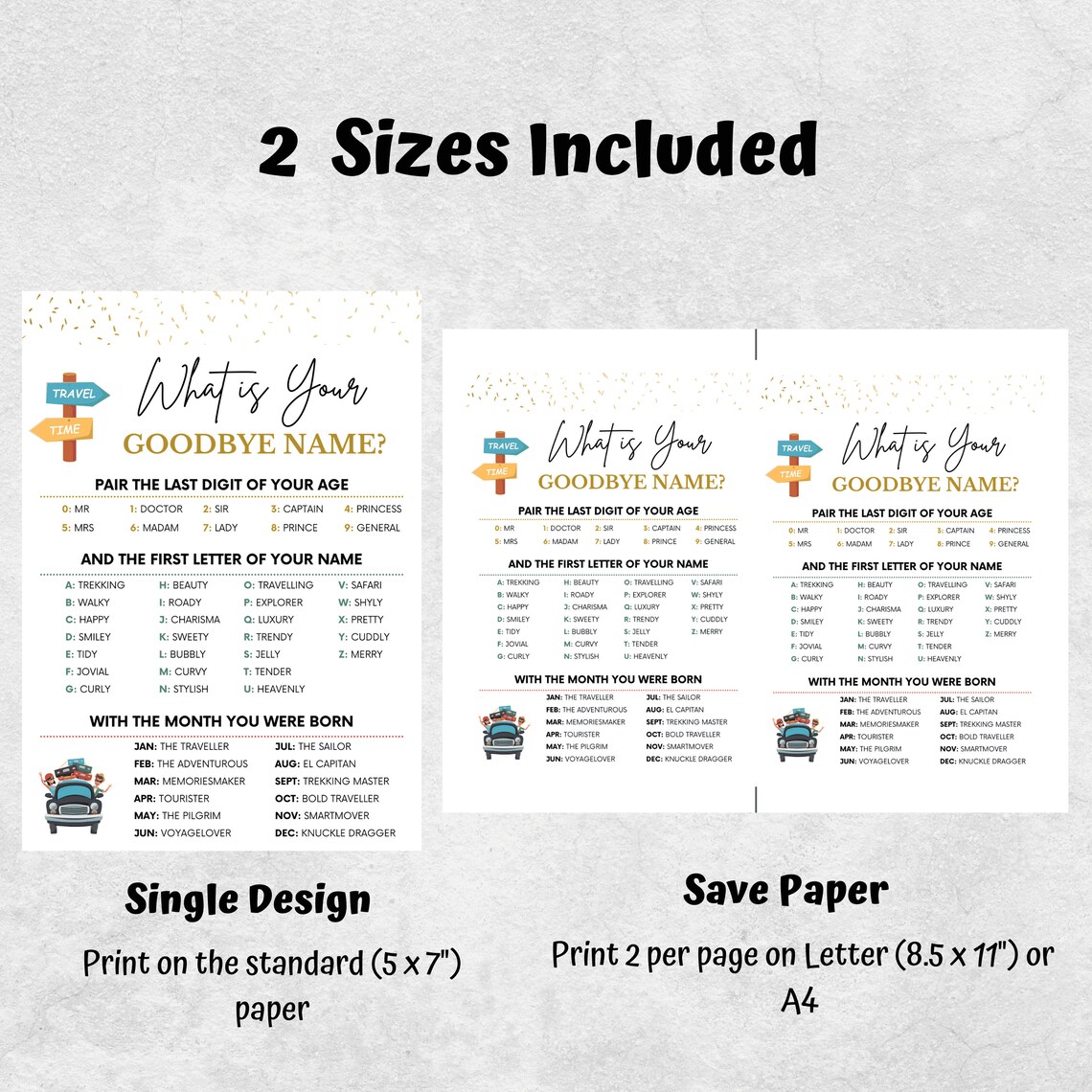 Going Away Party Games, What's Your Goodbye Name, Going Away Games ...