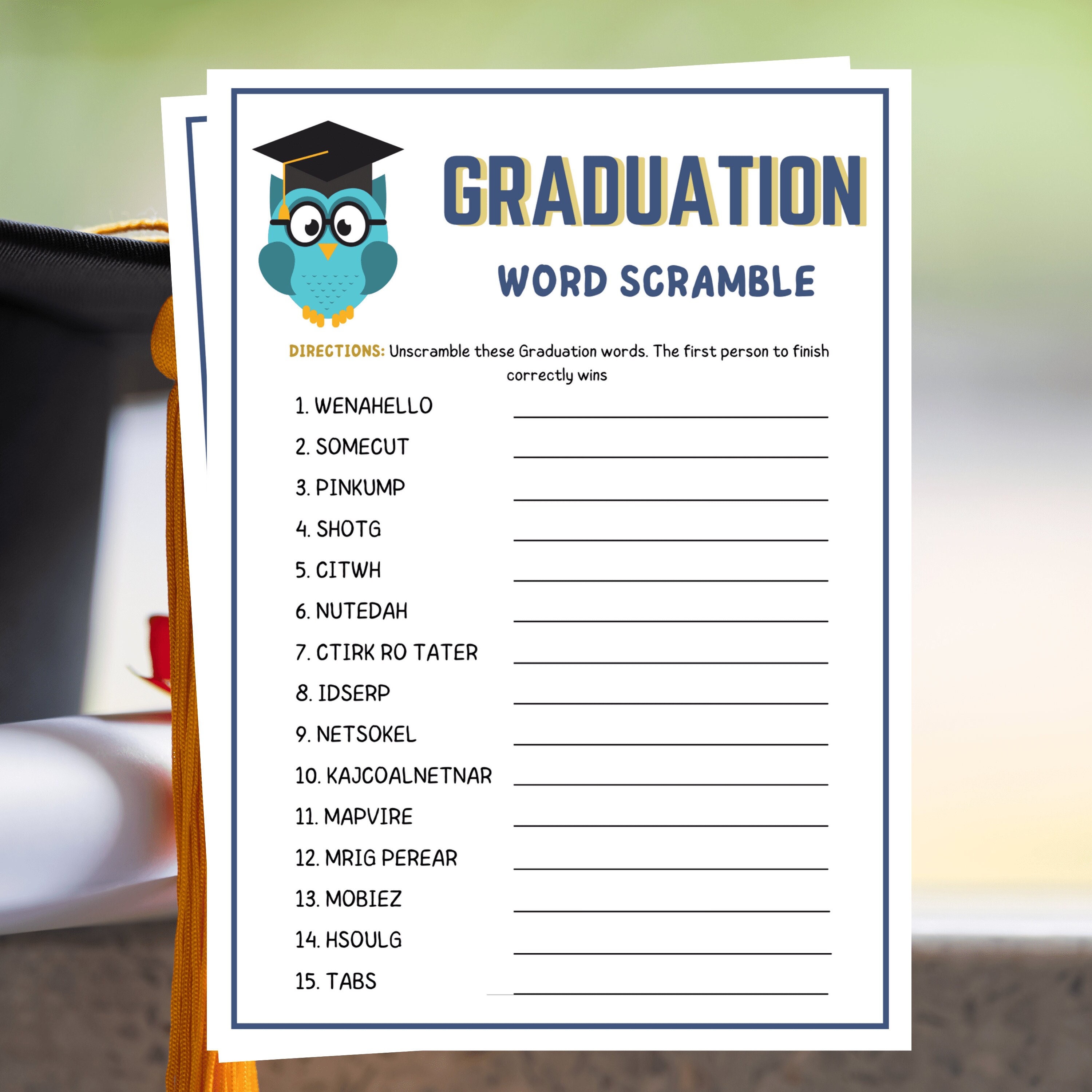 Graduation Party Games, Graduation Word Scramble, Graduation Games ...