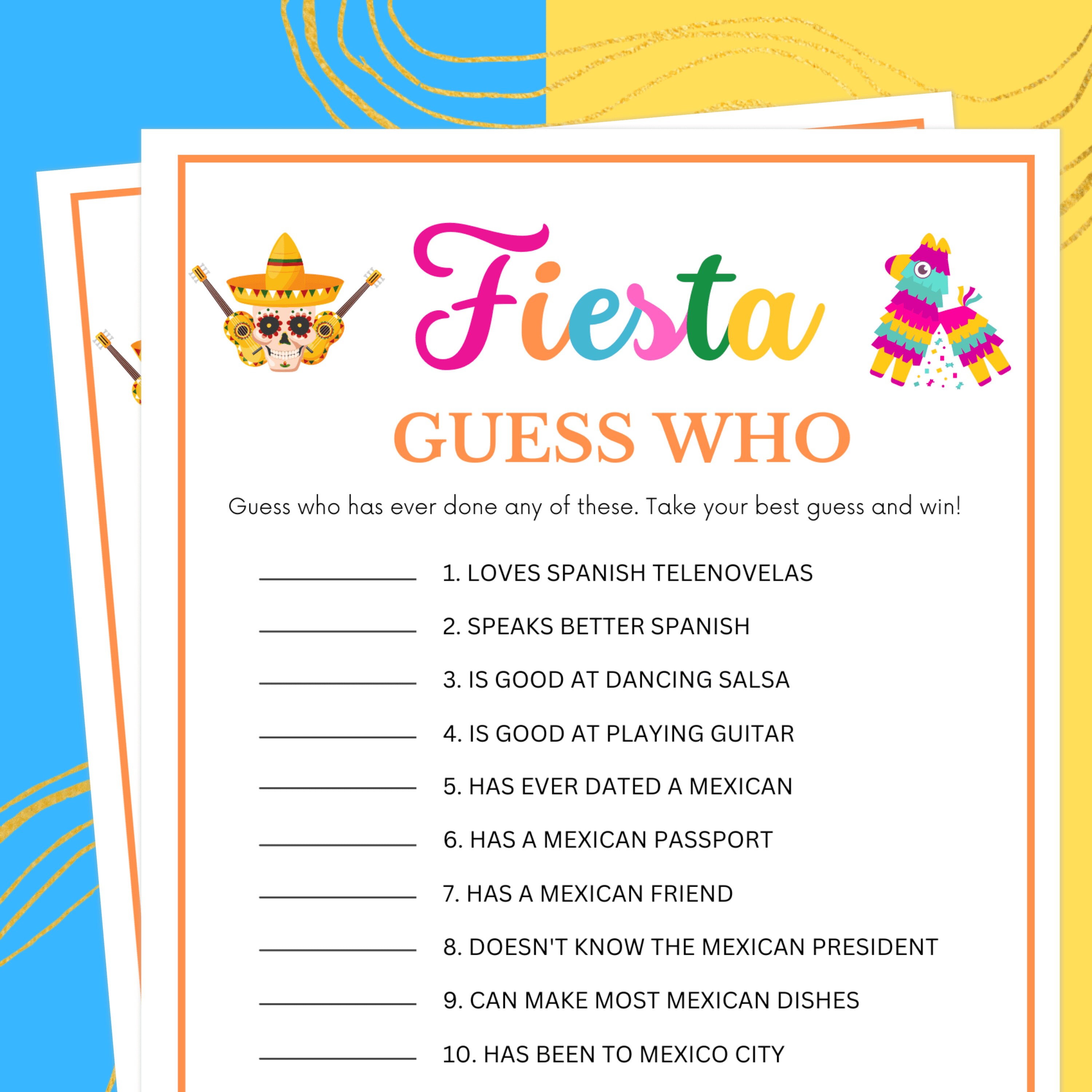 Fiesta Party Games, Guess Who, Fiesta Games, Fiesta Birthday Games ...