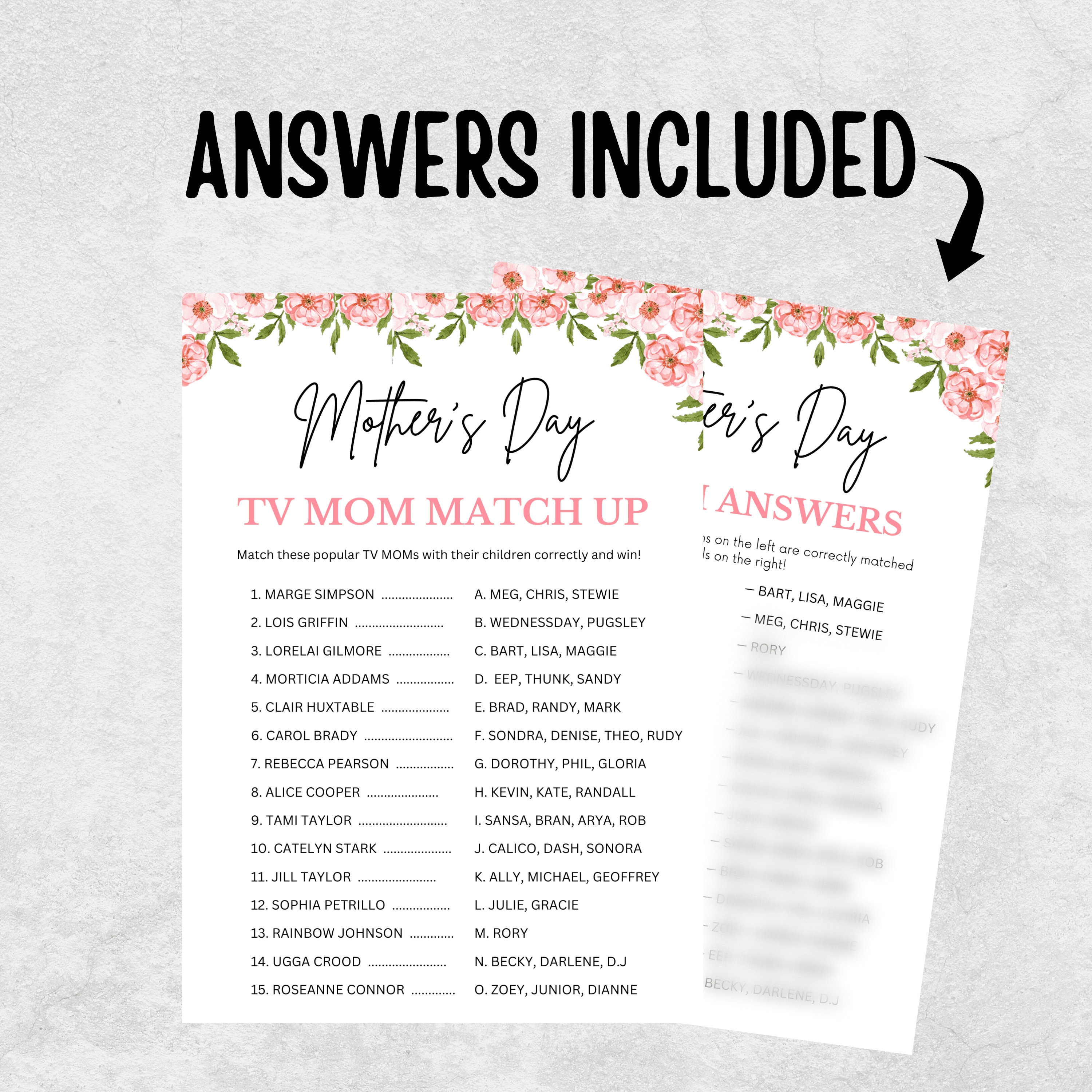 Mothers Day Games, TV Mom Match Up, Mothers Day Trivia, Mothers Day ...