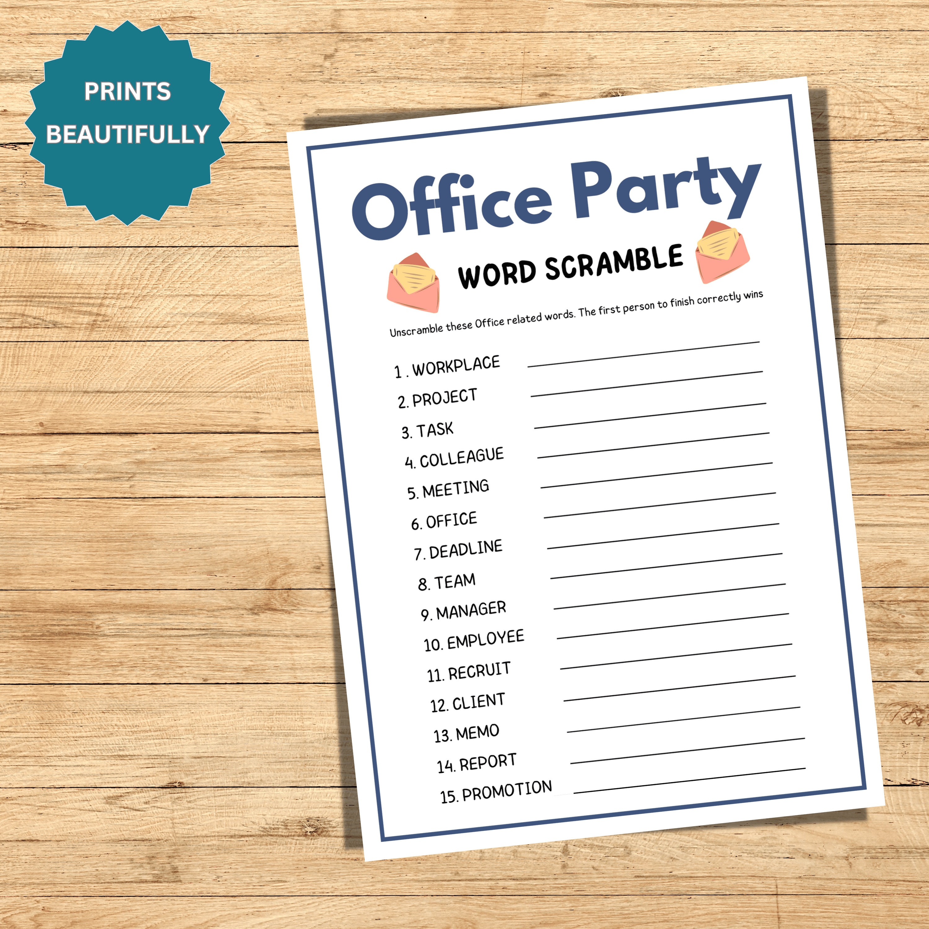 Office Party Games, Word Scramble, Office Games, Office Team Building ...