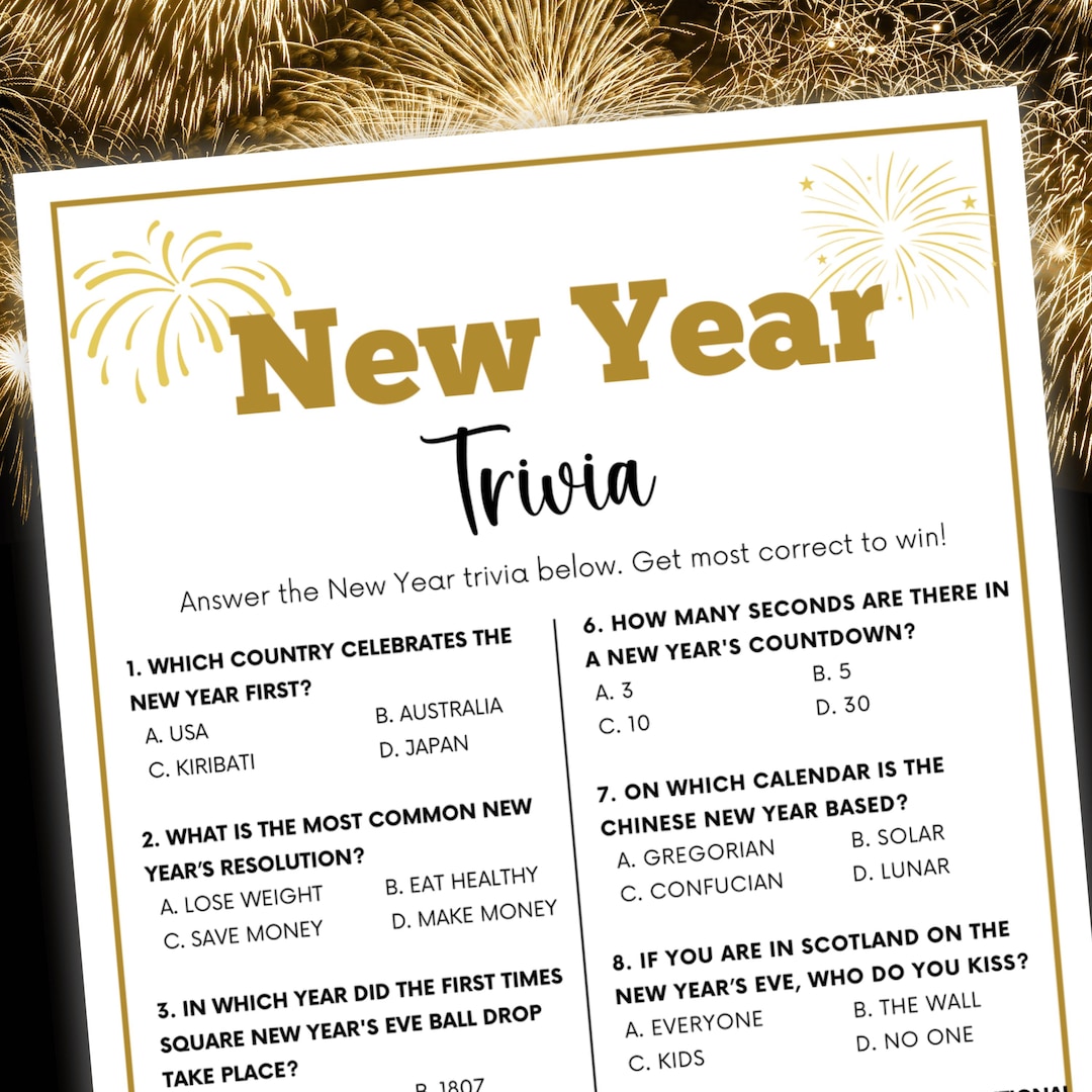New Year Trivia, New Year Games, New Year Party Games, New Year's Eve ...