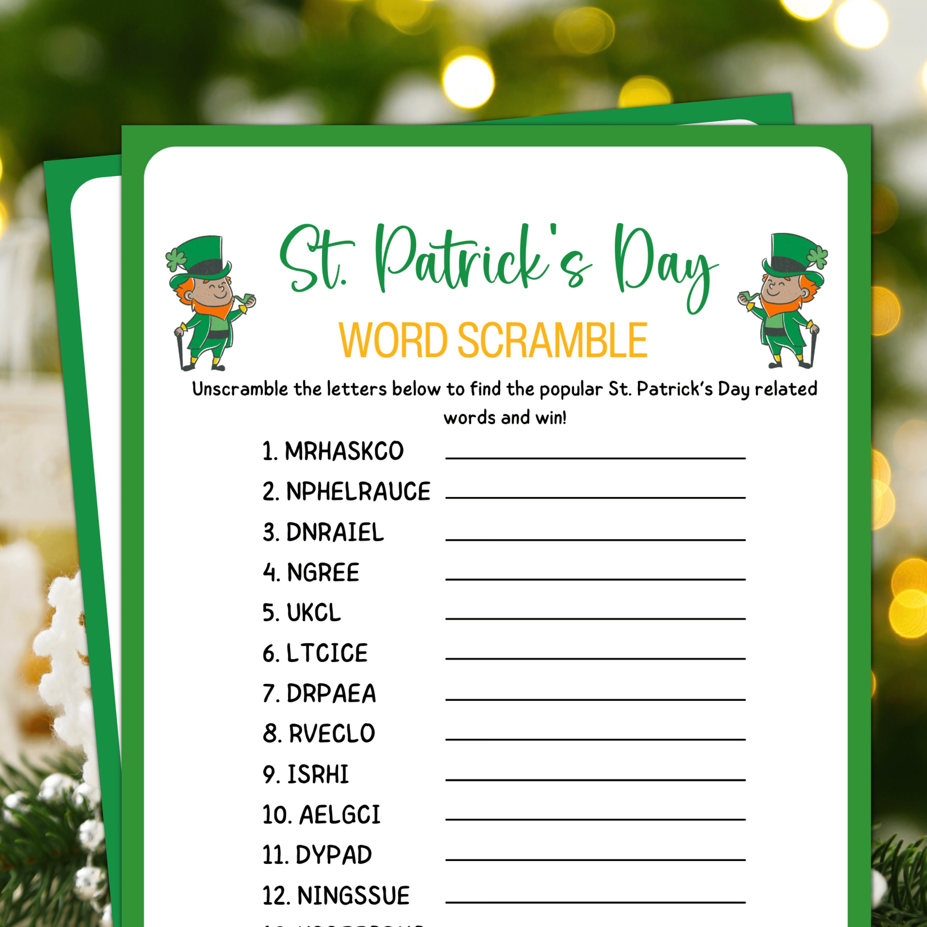 St Patricks Day Games, St Patricks Day Word Scramble, St. Patrick's Day ...