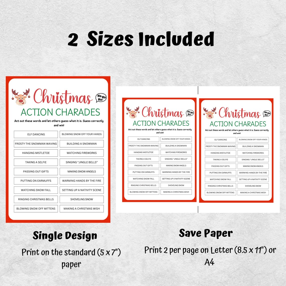 Christmas Games, Charades, Printable Christmas Party Games, Christmas ...