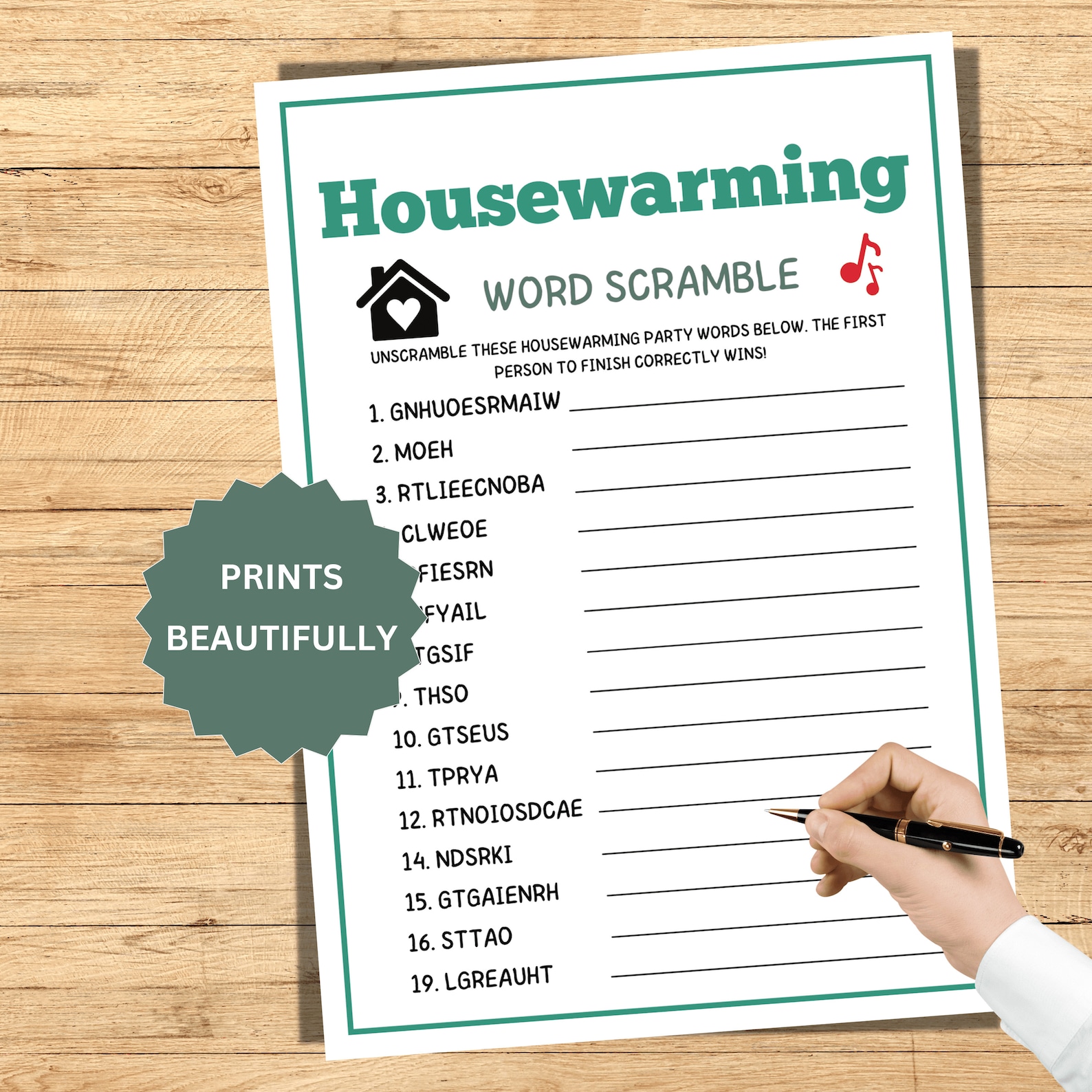 Housewarming Party Games, Word Scramble, Housewarming Games, New Home ...