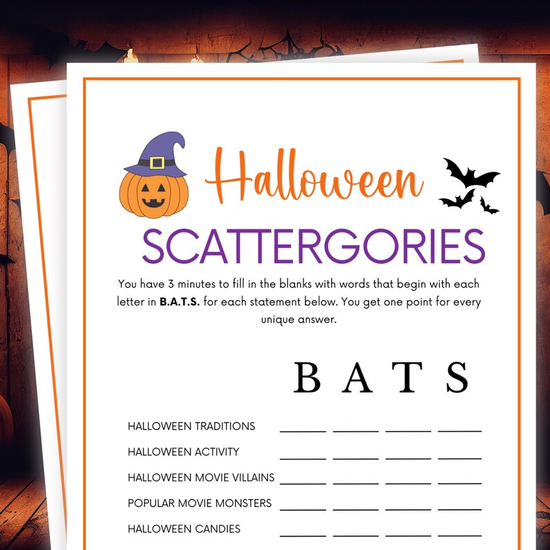 Halloween Games, Scattergories, Halloween Party Games, Halloween ...