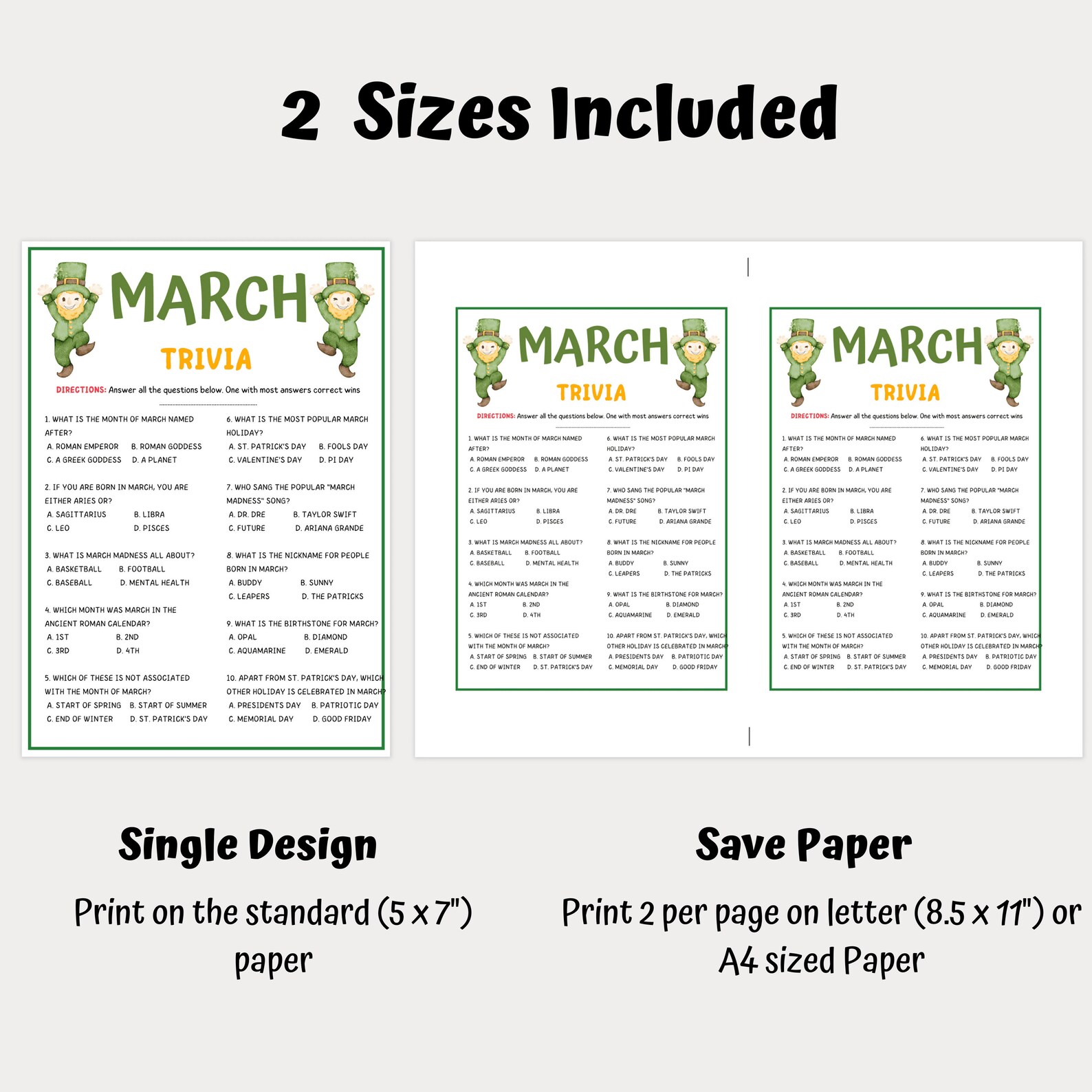 March Games, March Trivia, March Party Games, March Birthday Games ...