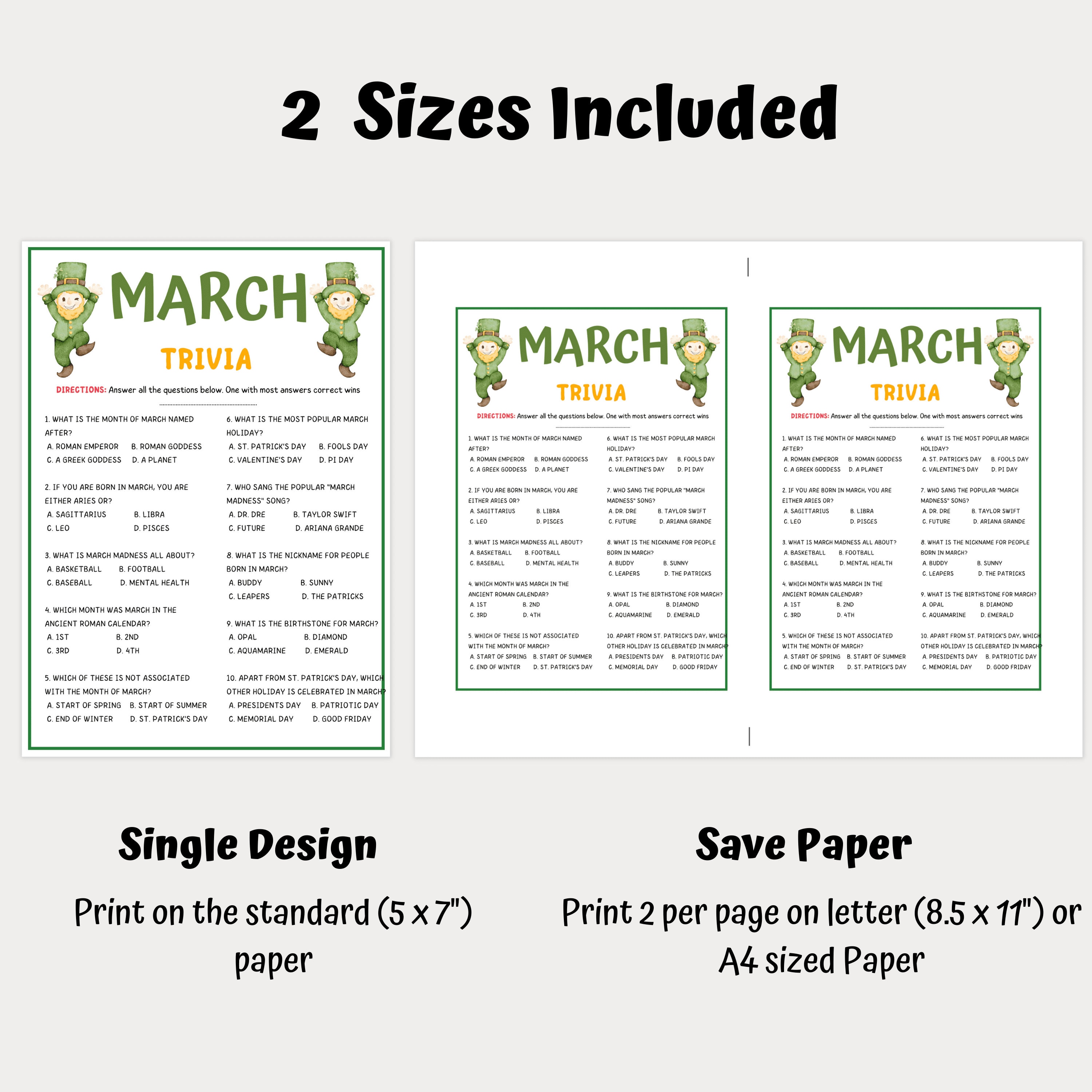 March Games, March Trivia, March Party Games, March Birthday Games ...