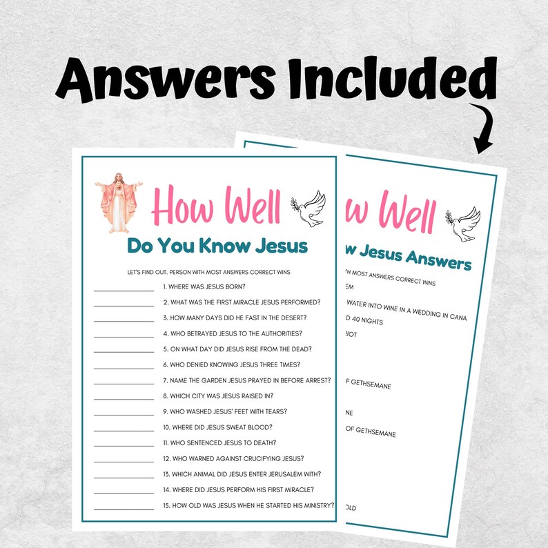 Bible Games, How Well Do You Know Jesus Game, Bible Games for Kids ...