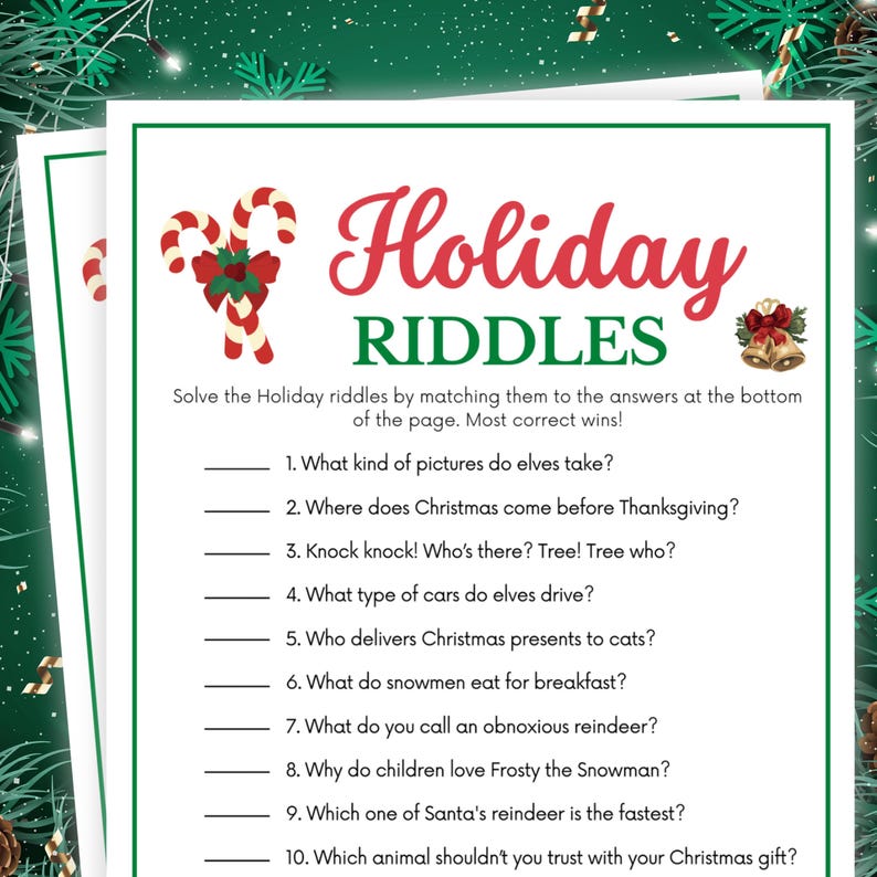 Holiday Office Party Trivia, Holiday Riddles, Holiday Games, Office ...