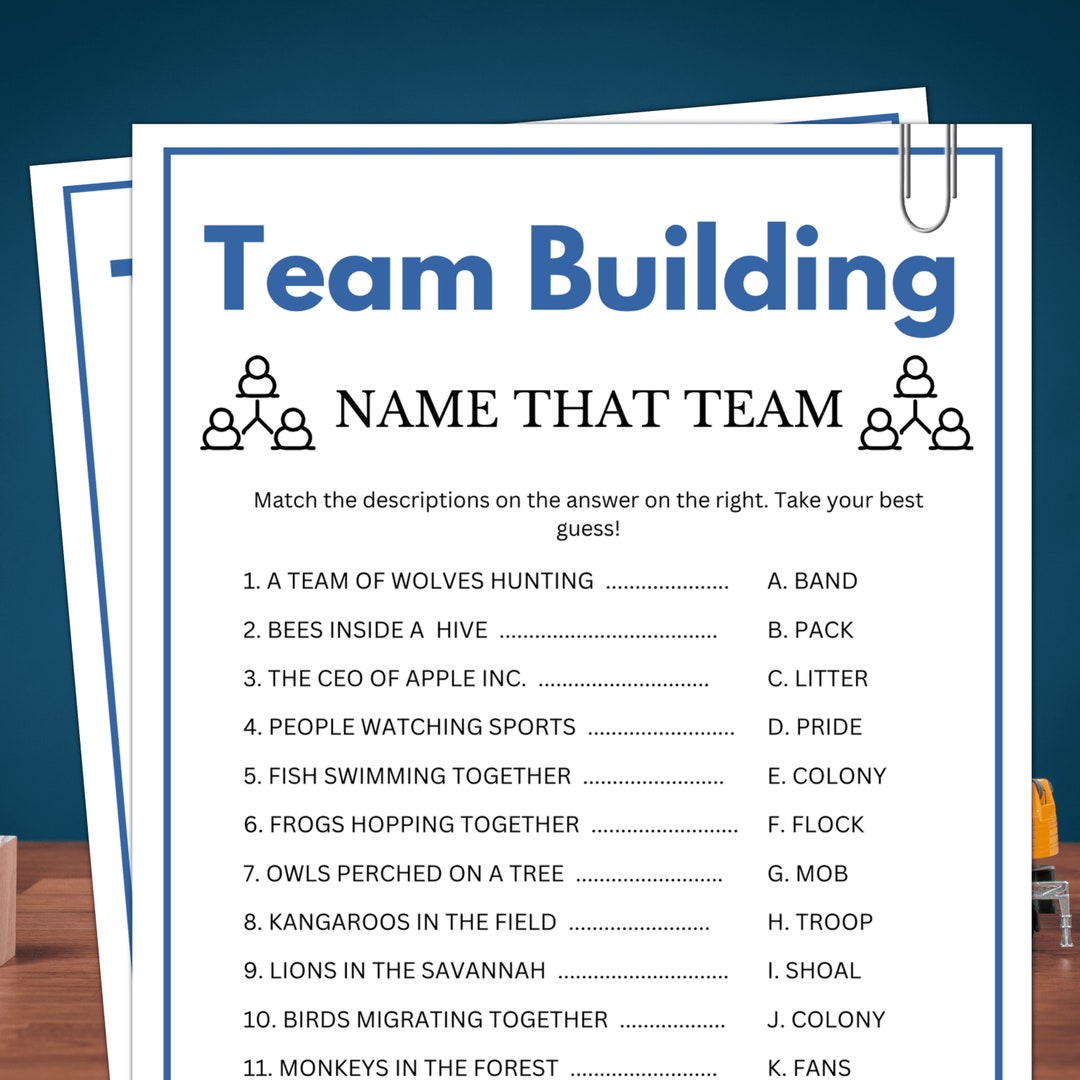 Team Building Games, Name That Team, Team Building Party Game, Team ...