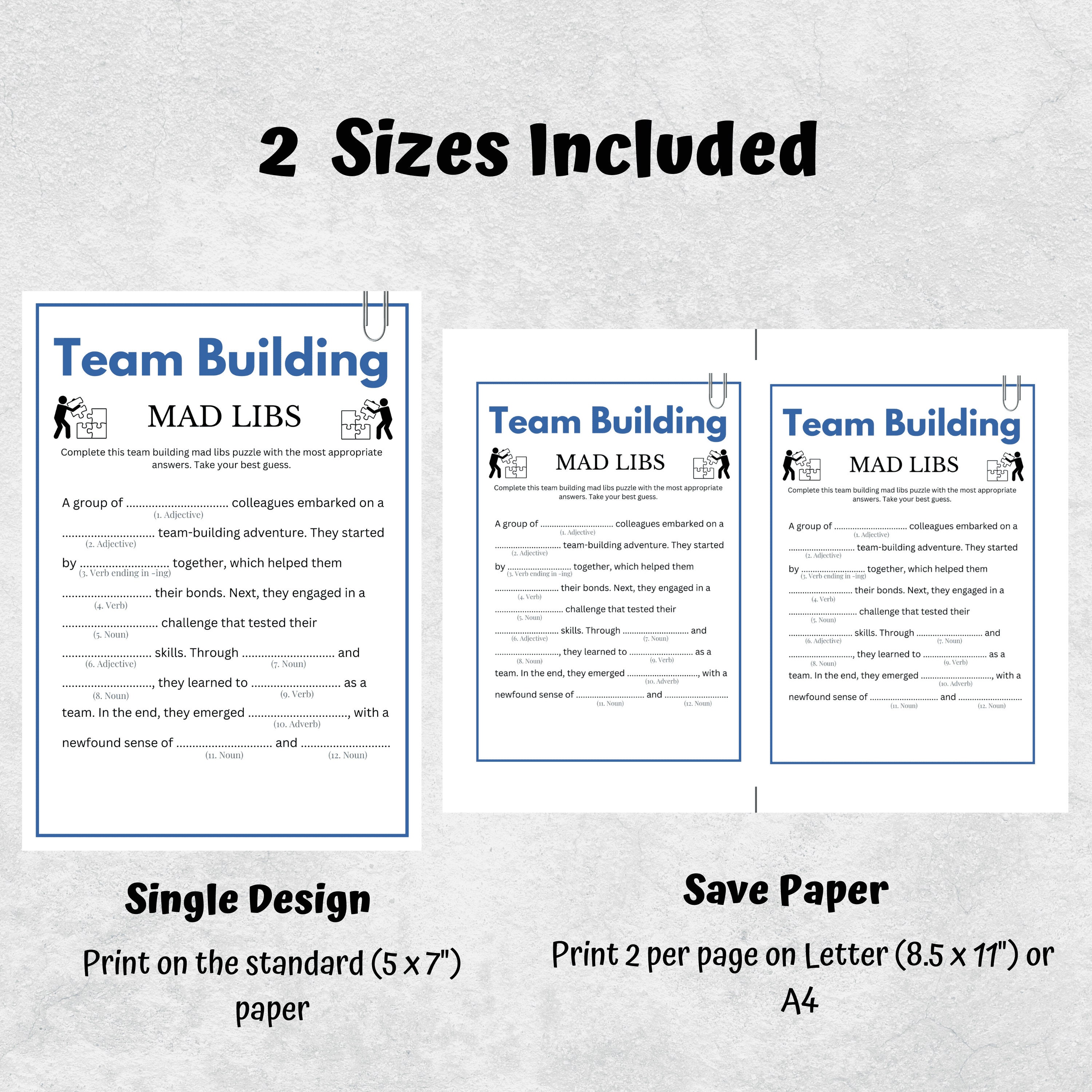 Team Building Games, Mad Libs, Puzzle, Story Game, Team Building ...